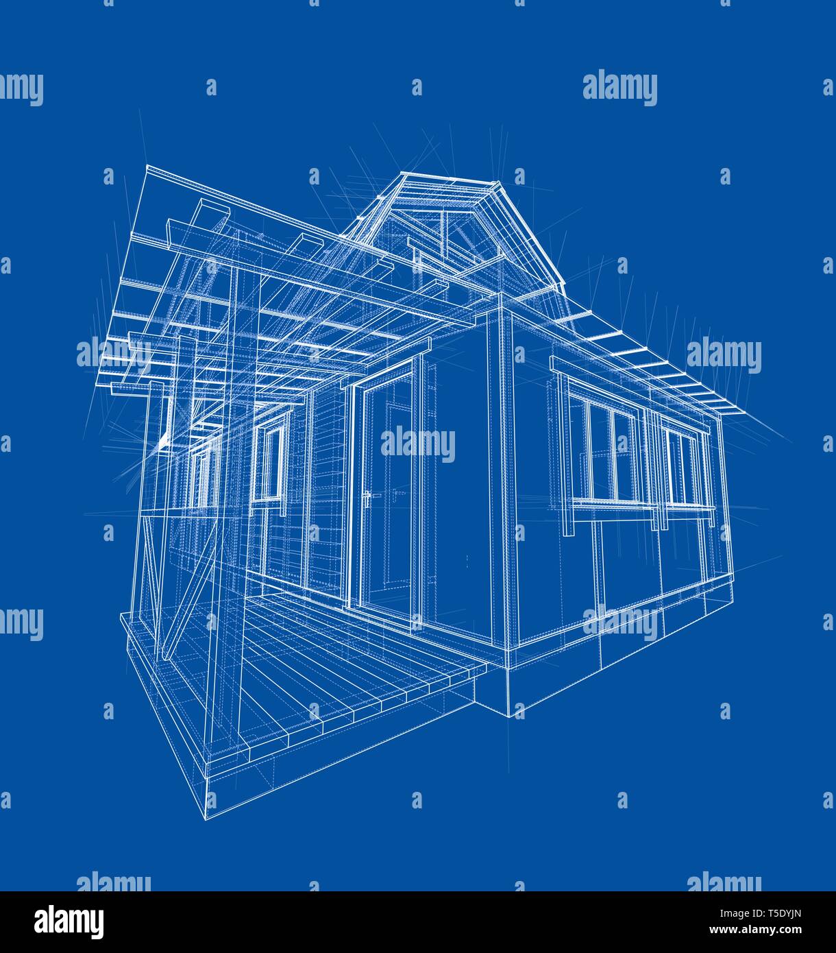House sketch. Vector rendering of 3d Stock Vector Image & Art - Alamy