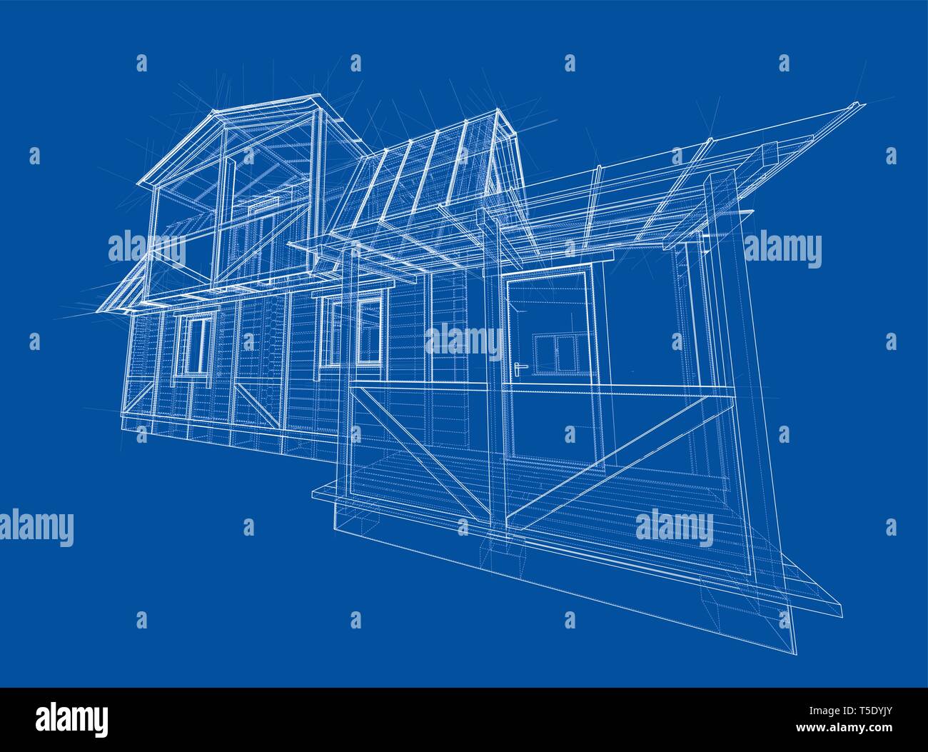 House sketch. Vector rendering of 3d Stock Vector Image & Art - Alamy