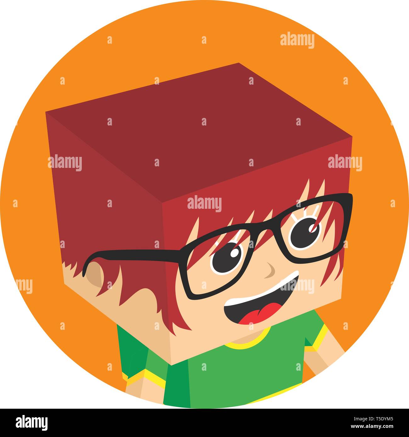 block isometric profile picture avatar vector art Stock Vector Image ...