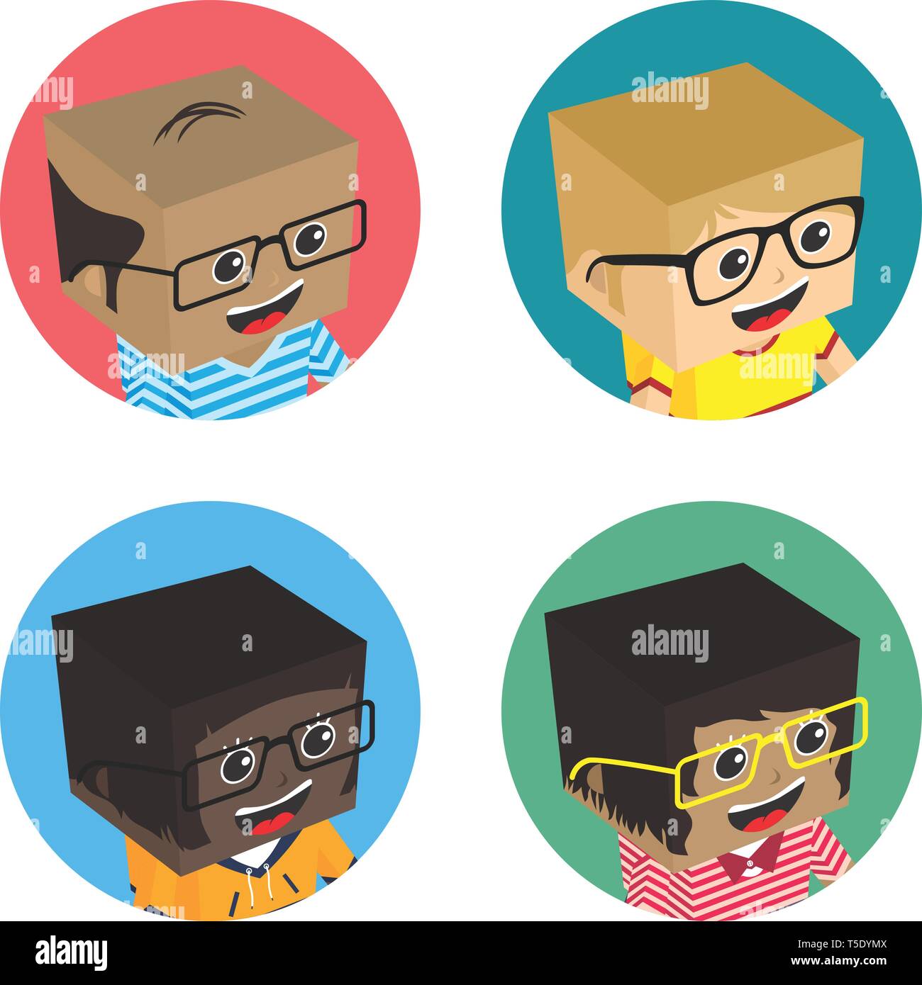 block isometric profile picture avatar vector art Stock Vector Image ...