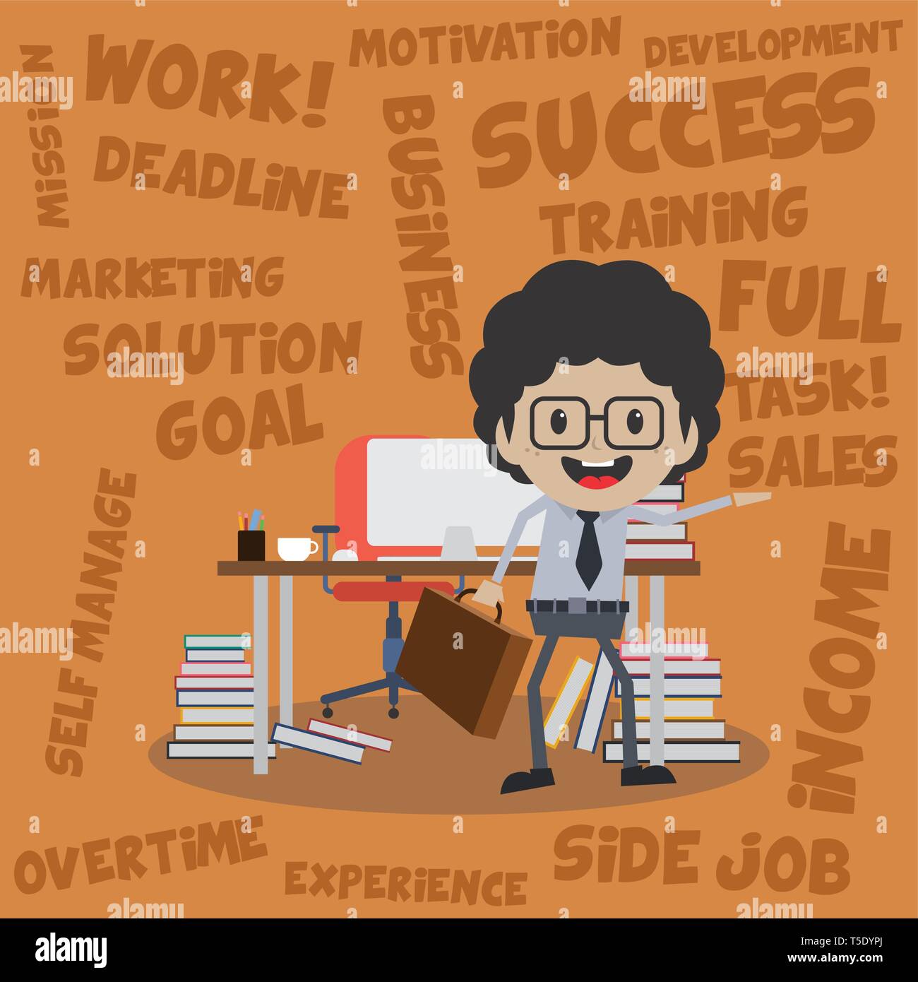 office goal sales business vector art illustration Stock Vector Image ...