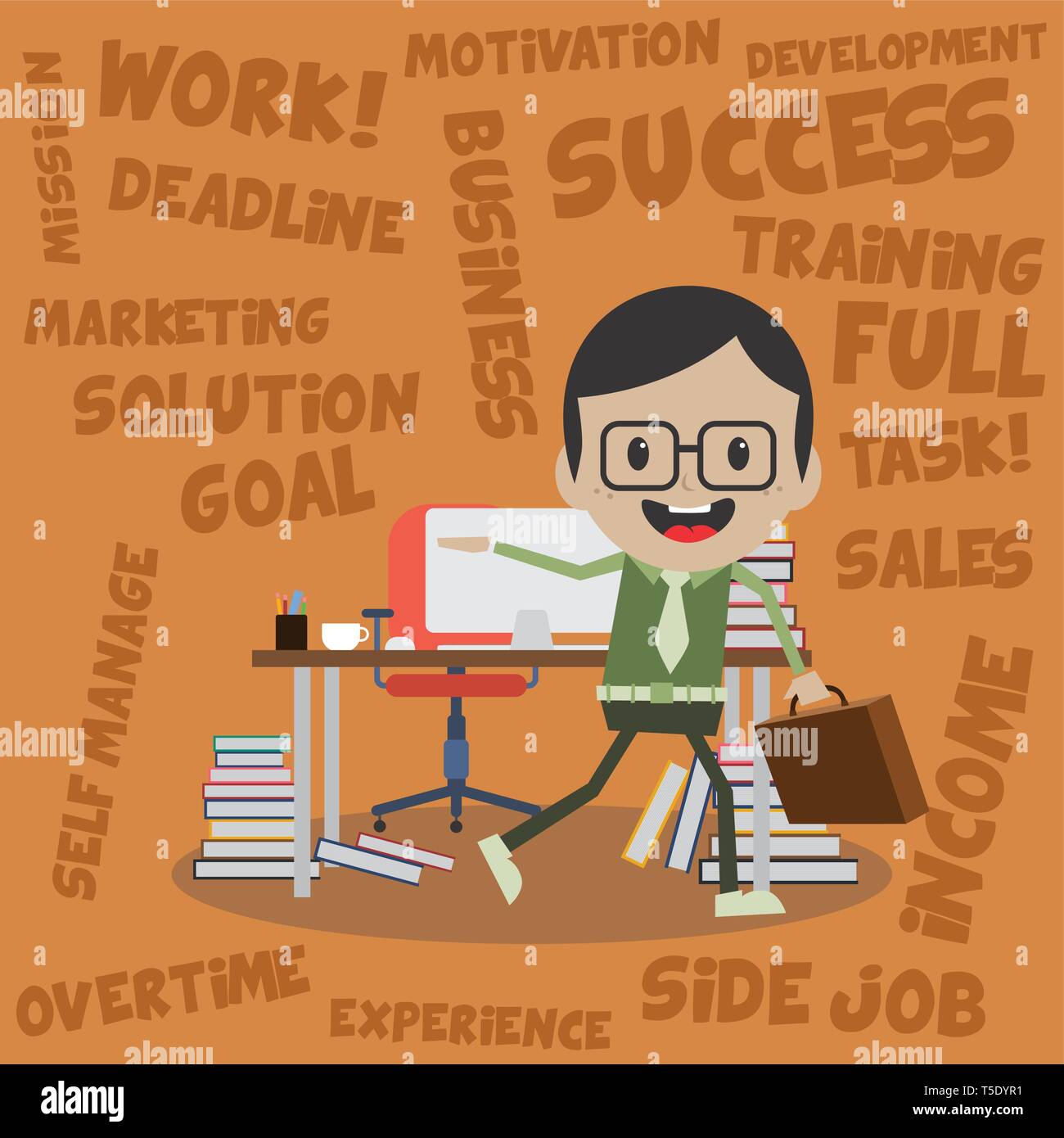 office goal sales business vector art illustration Stock Vector Image ...
