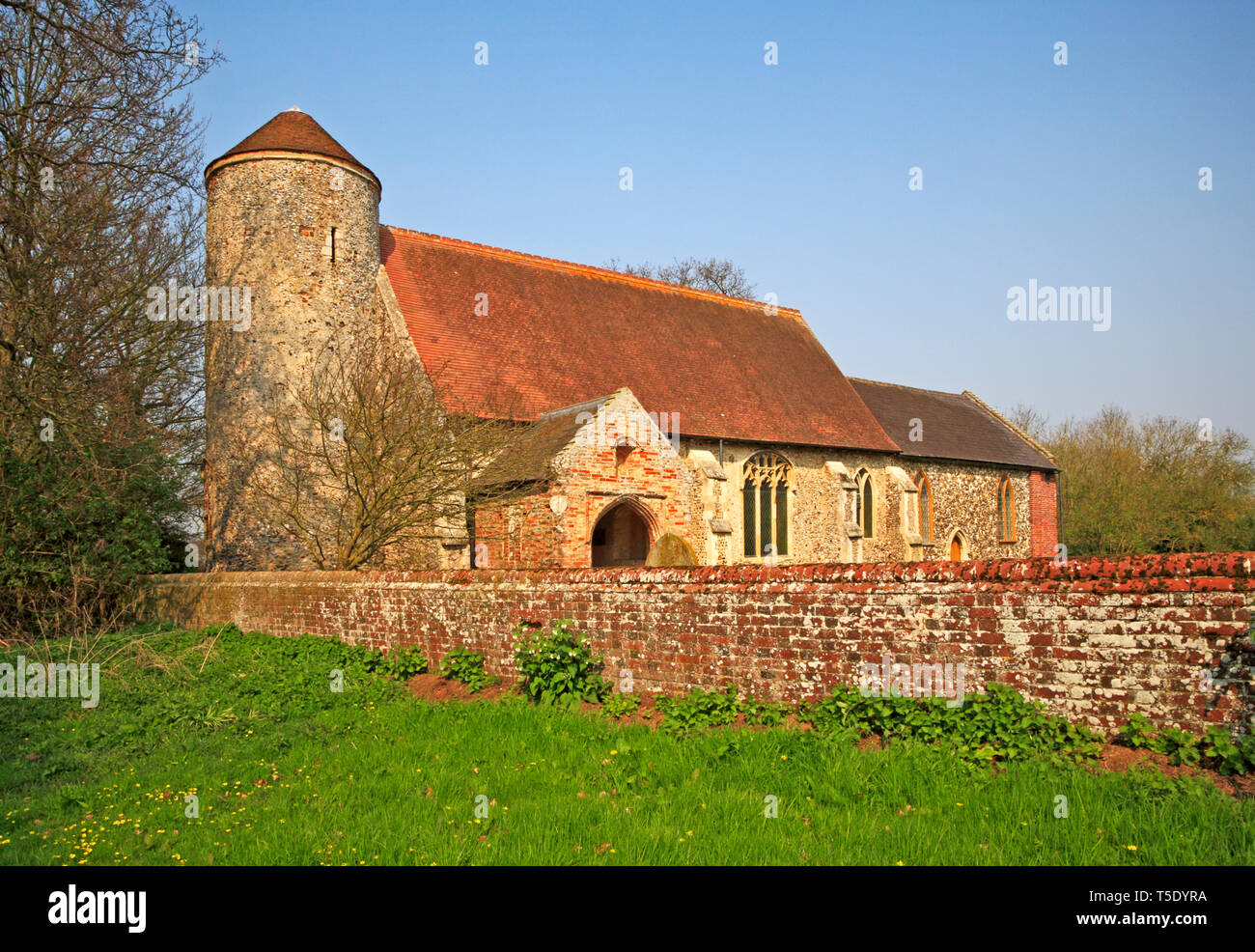 A view of the Church of St Mary at Moulton St Mary, Norfolk, England ...