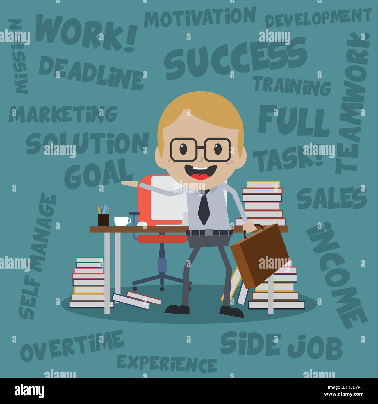 office goal sales business vector art illustration Stock Vector Image ...