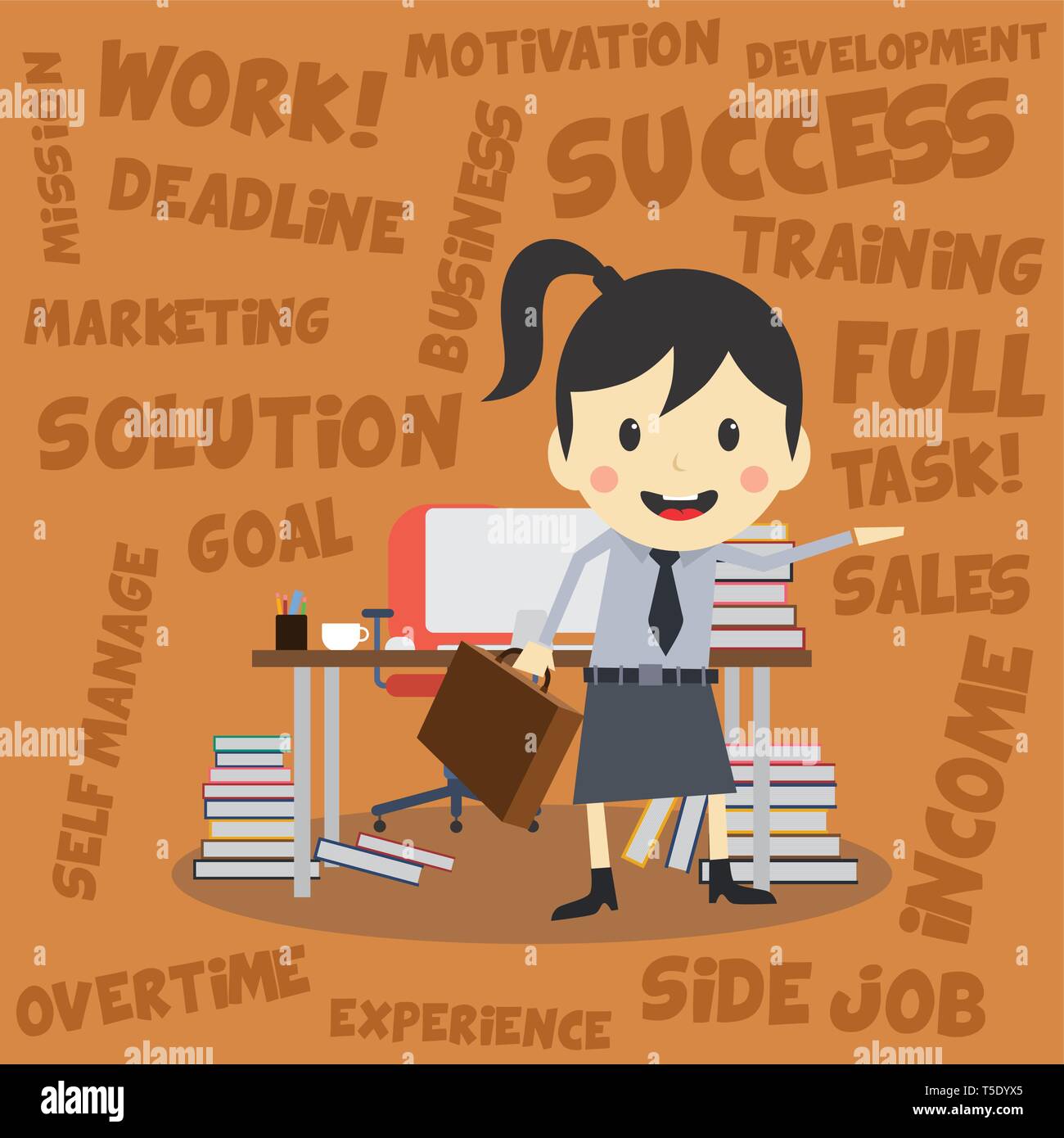 office goal sales business vector art illustration Stock Vector Image ...