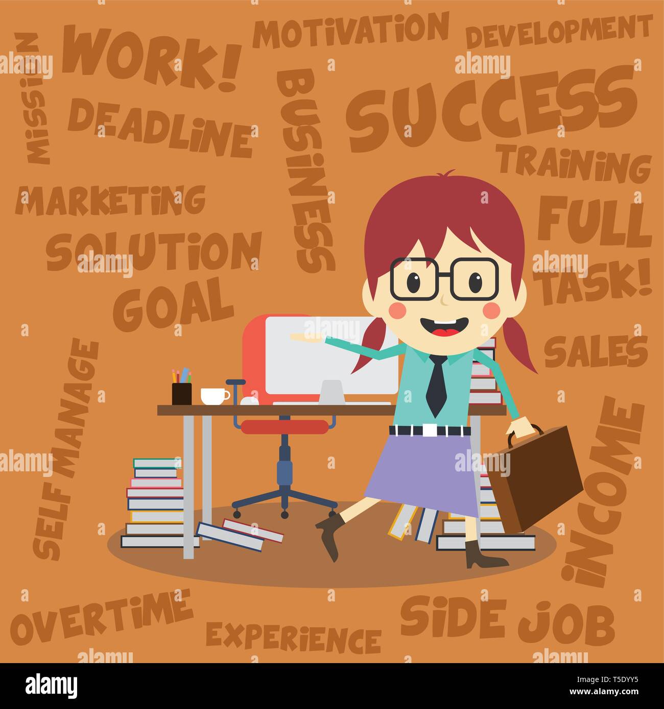 office goal sales business vector art illustration Stock Vector Image ...