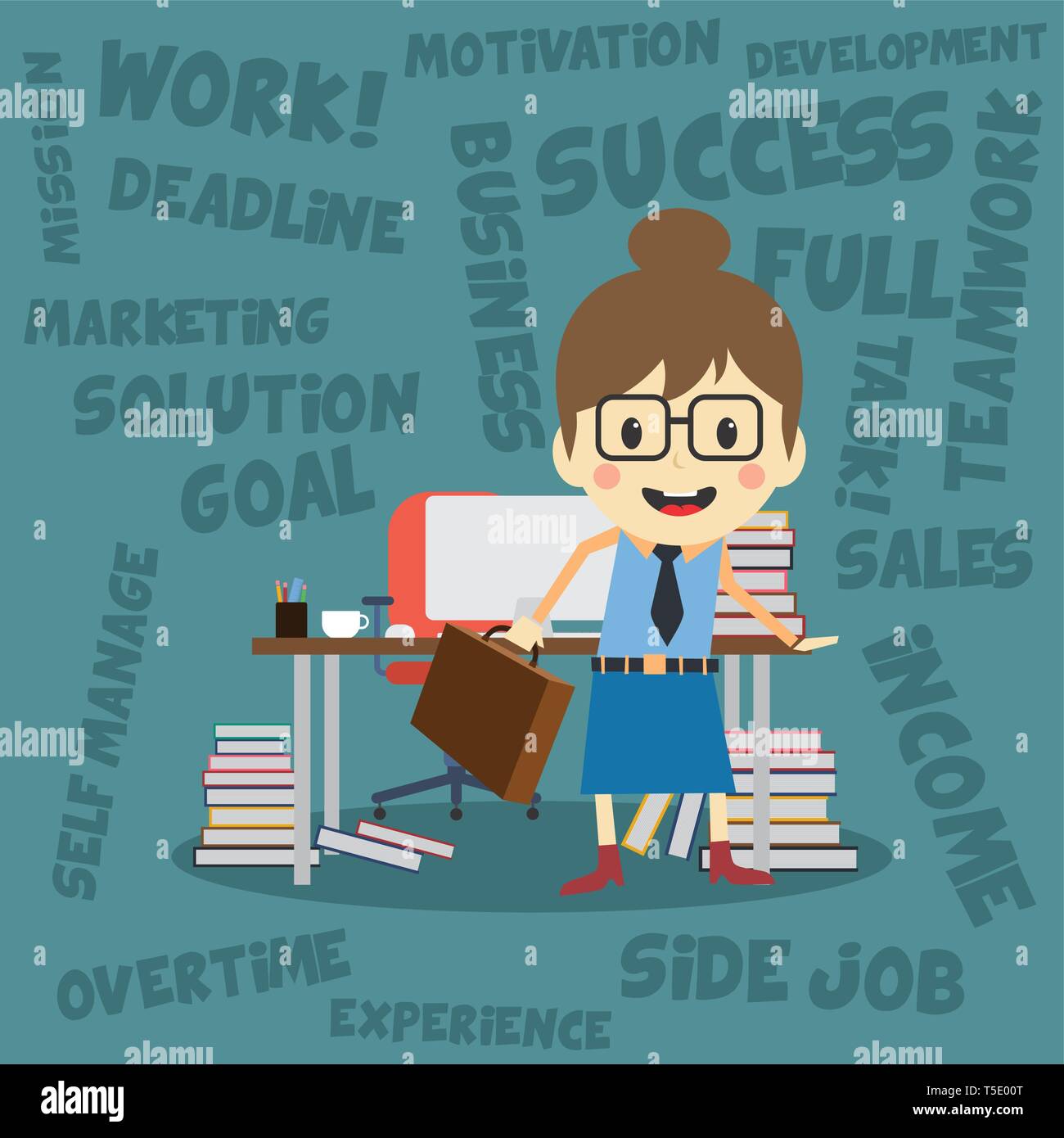 Woman sales job cartoon Stock Vector Images - Alamy