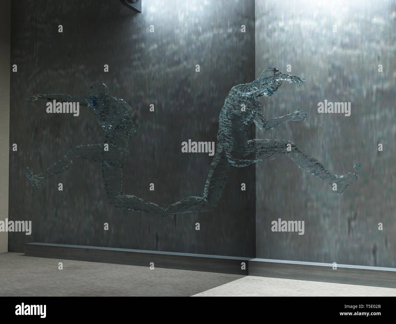 3d render. Figure of man made of water in motion Stock Photo - Alamy