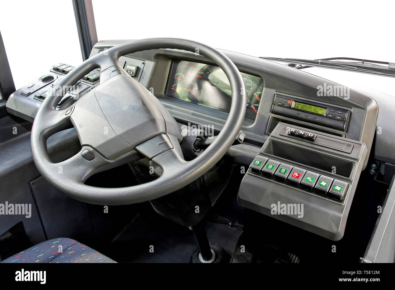 Close up shot of bus dash board Stock Photo - Alamy