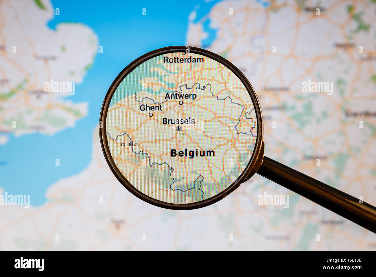 Brussels, Belgium. Political map. City visualization illustrative ...