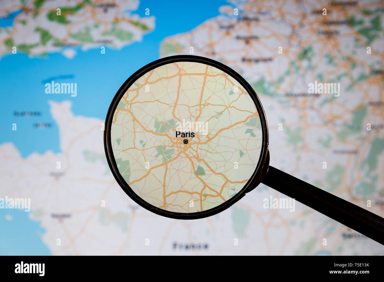 Paris, France. Political map. City visualization illustrative concept ...