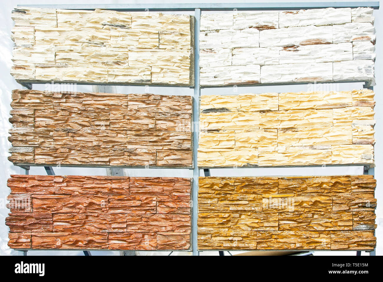 Six variations of stone tiles texture samples Stock Photo - Alamy