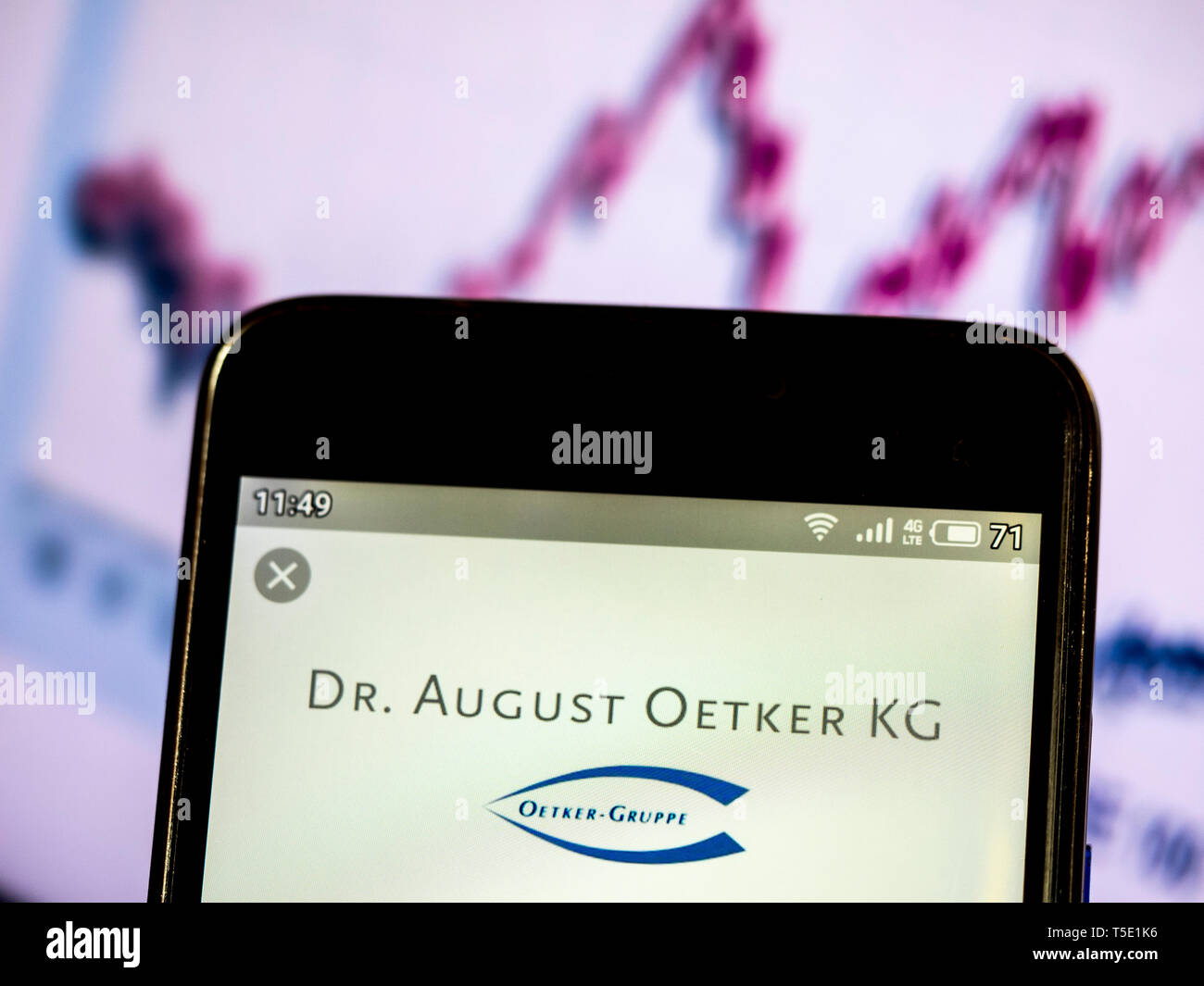 In this photo illustration a Dr. Oetke logo seen displayed on a smart ...