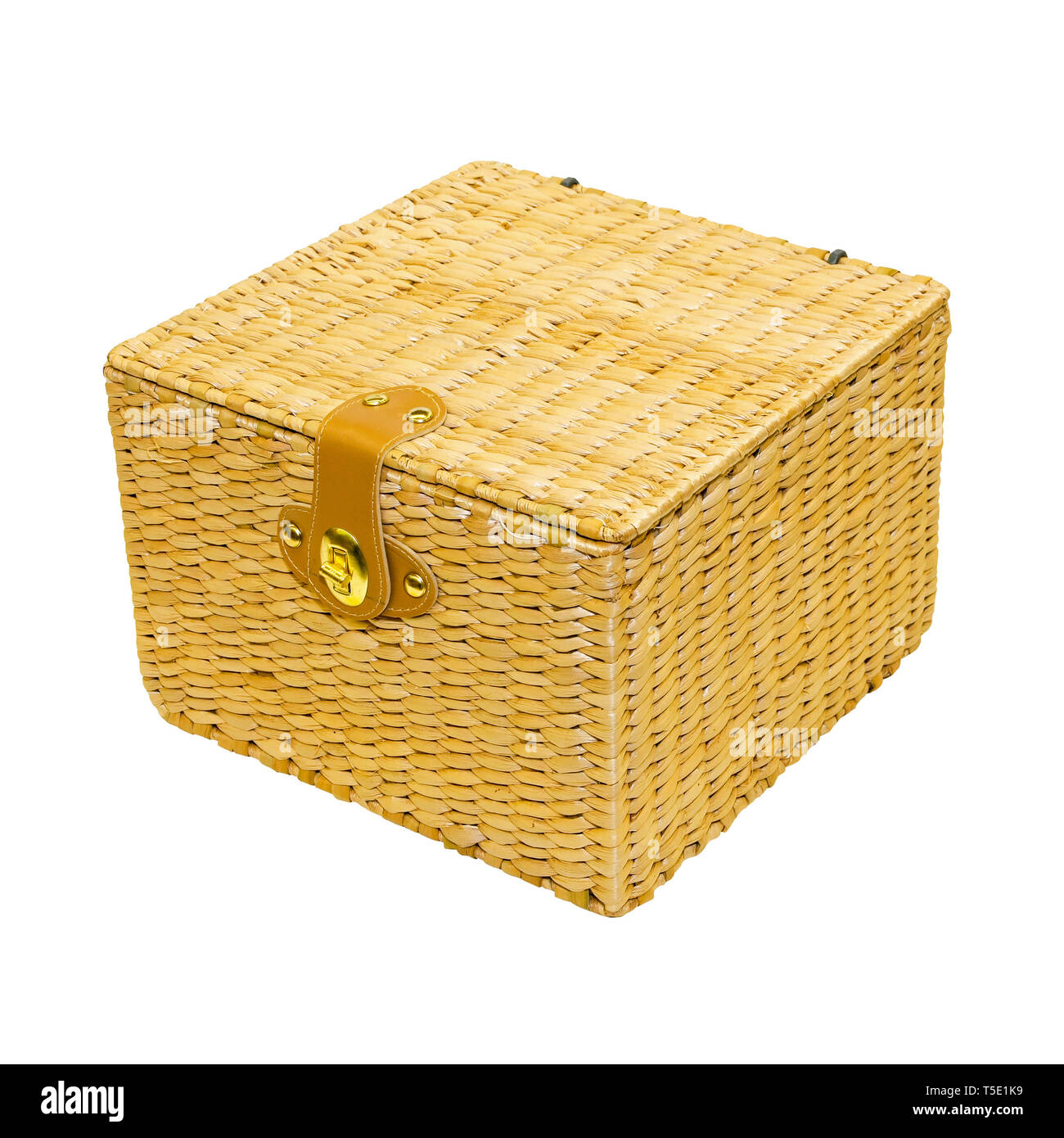 Square rattan box isolated included clipping path Stock Photo - Alamy