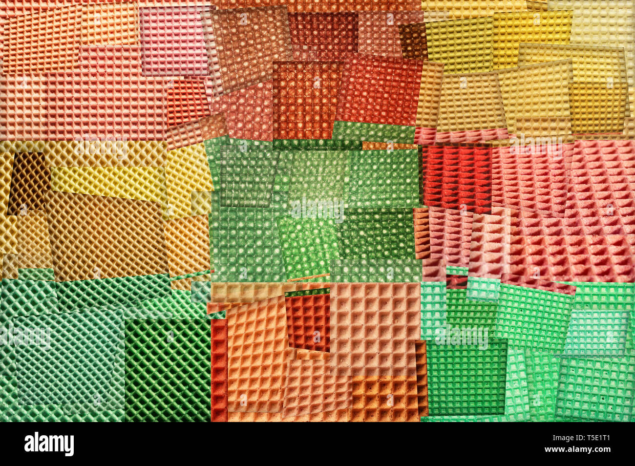 Abstract collage and background of wafer pastry surface Stock Photo - Alamy