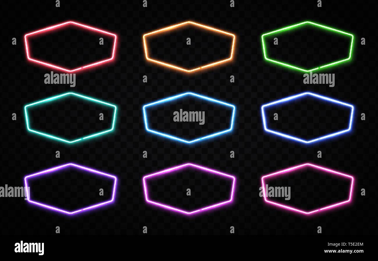 Blue hexagon shape in Stock Vector Images - Alamy