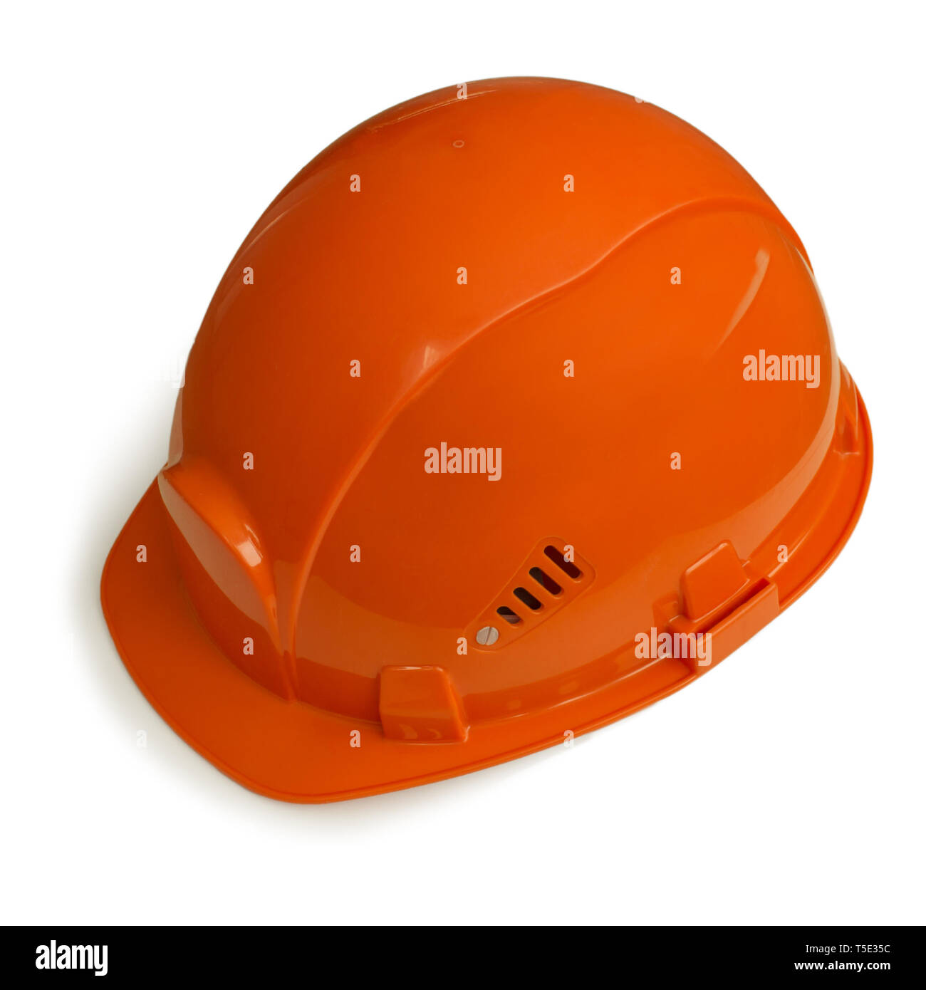 Orange safety helmet hard hat, protect worker in construction industry ...
