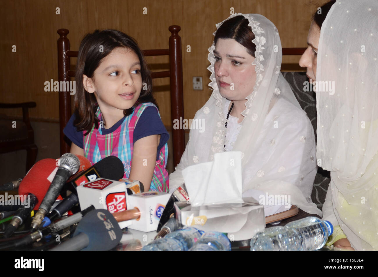 Lahore, Pakistan. 20th Apr, 2019. Chairman of Jammu Kashmir Liberation ...