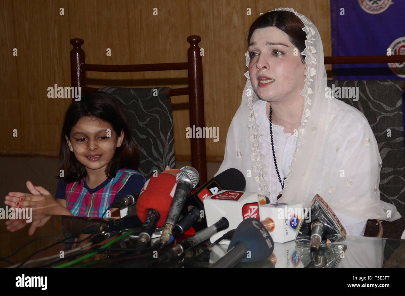 Lahore, Pakistan. 20th Apr, 2019. Chairman of Jammu Kashmir Liberation ...