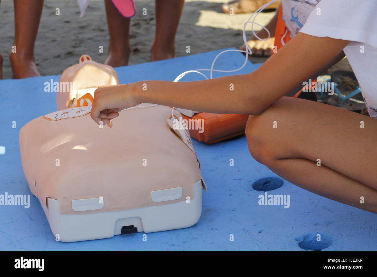 Resuscitation technique on dummy. First aid reanimation, CRP training ...
