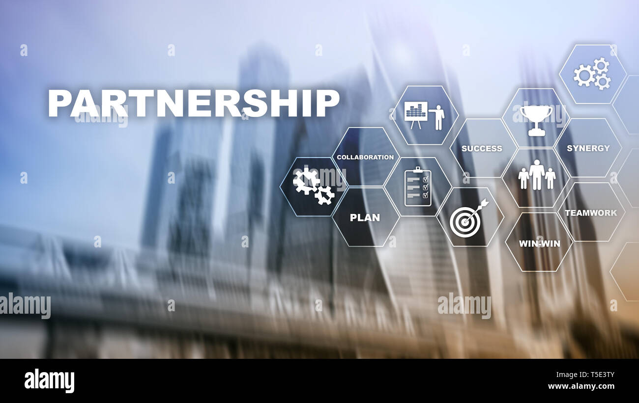 Business partnership concept. Successful deal after great meeting ...