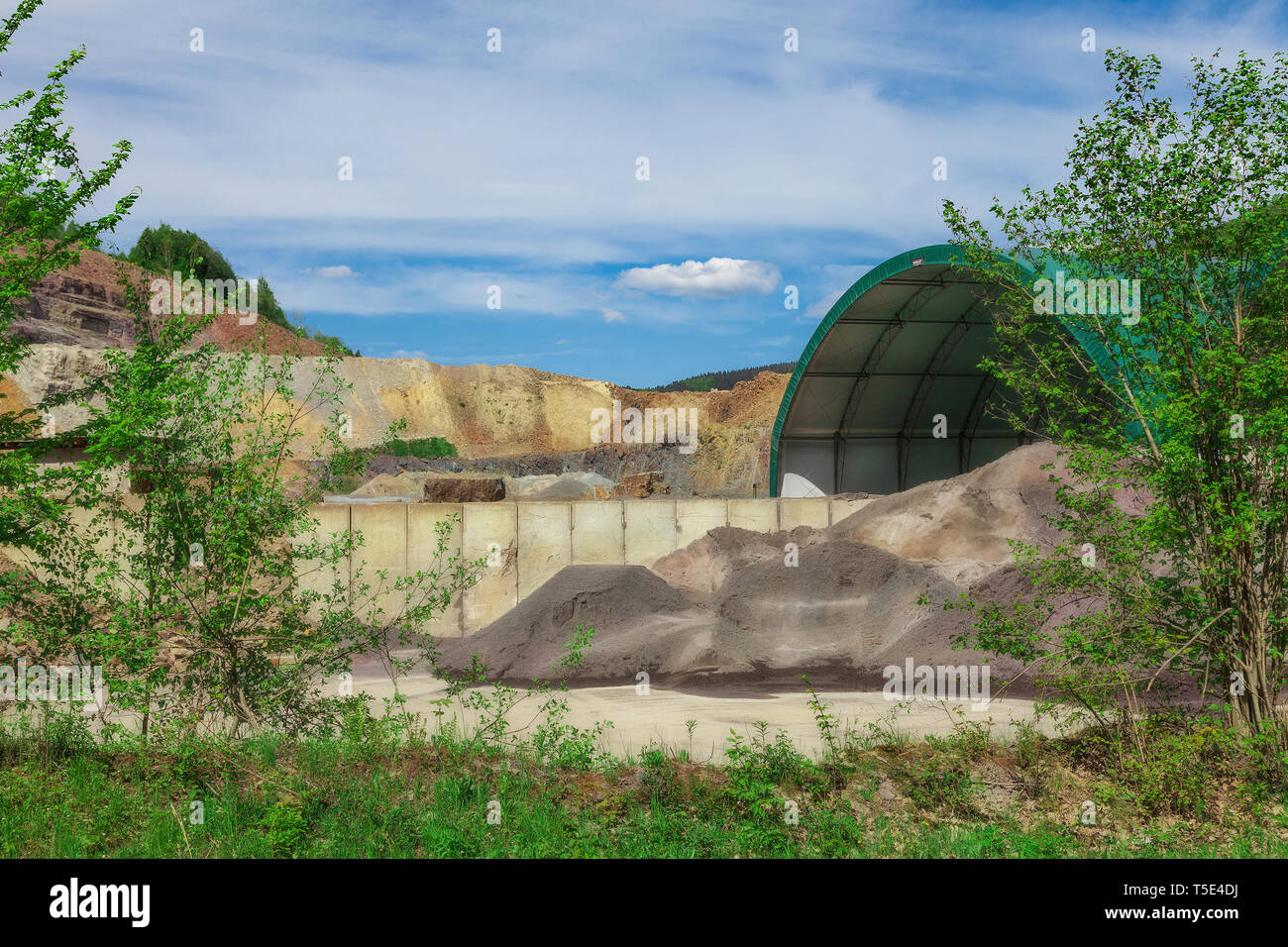 Basalt mine - Basalt is a basic effusion rock Stock Photo - Alamy