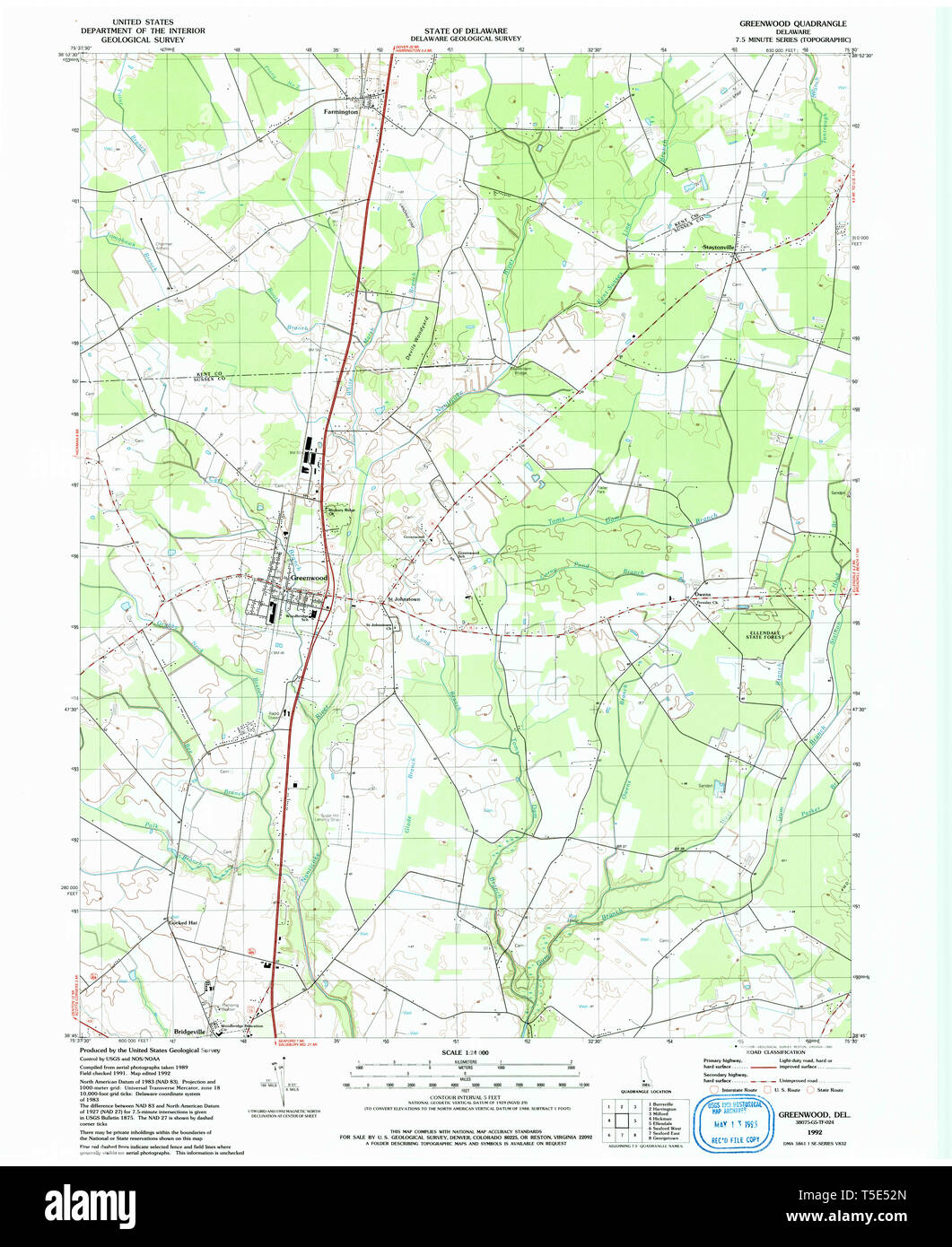 Deleware map hi-res stock photography and images - Alamy