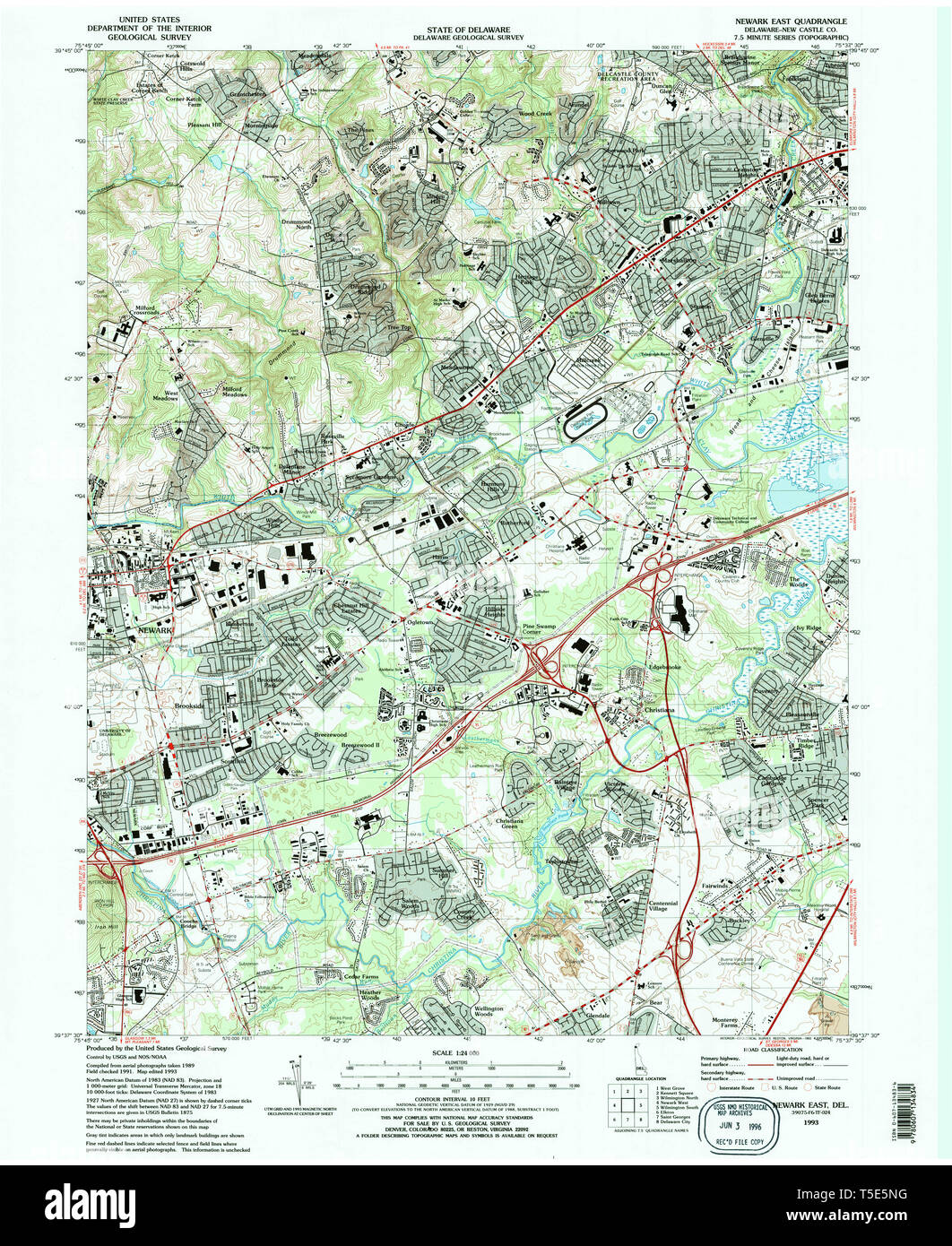 Map of newark deleware hi-res stock photography and images - Alamy