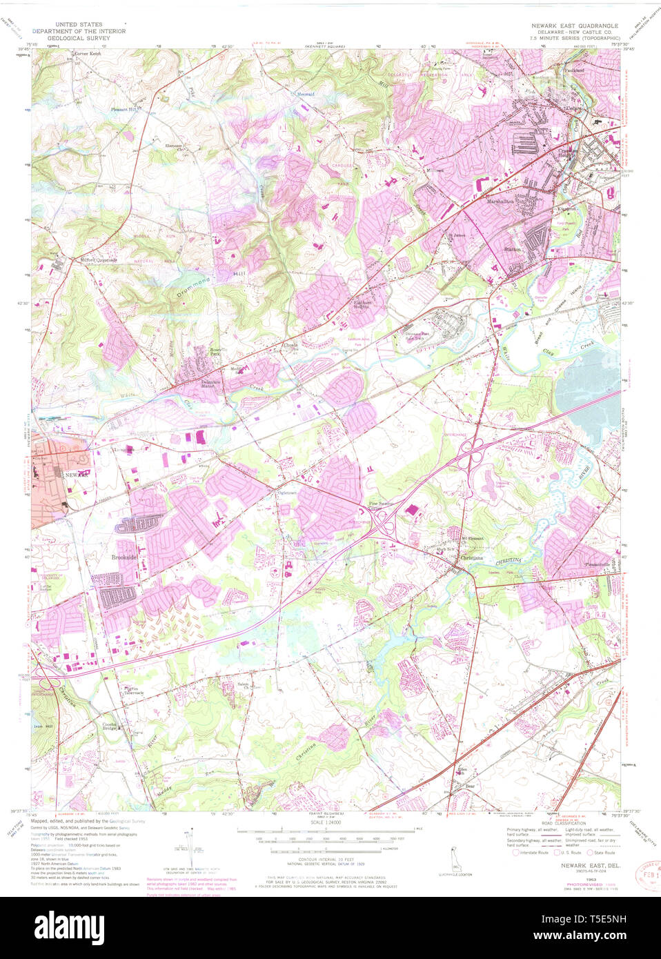 Map of newark deleware hi-res stock photography and images - Alamy