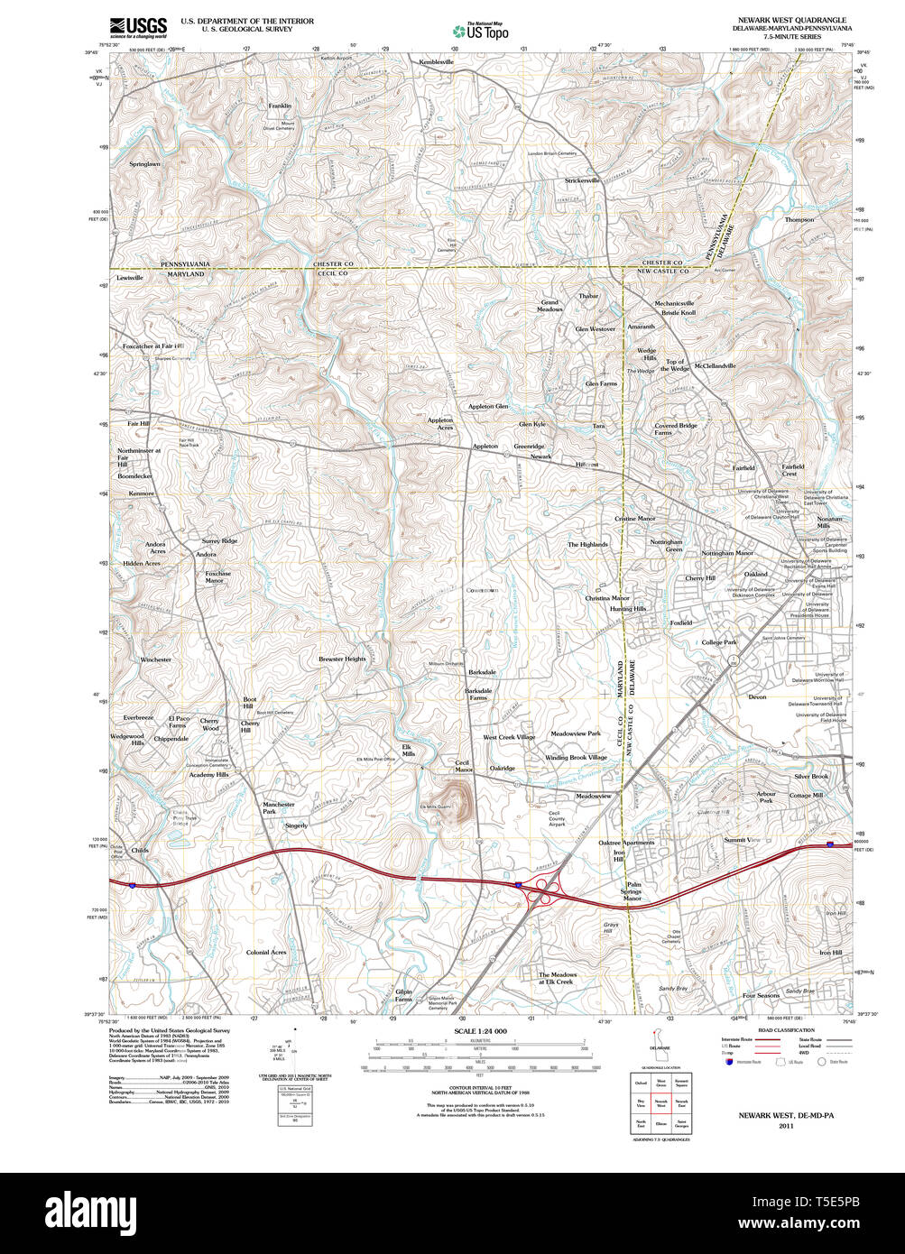 Map of newark deleware hi-res stock photography and images - Alamy