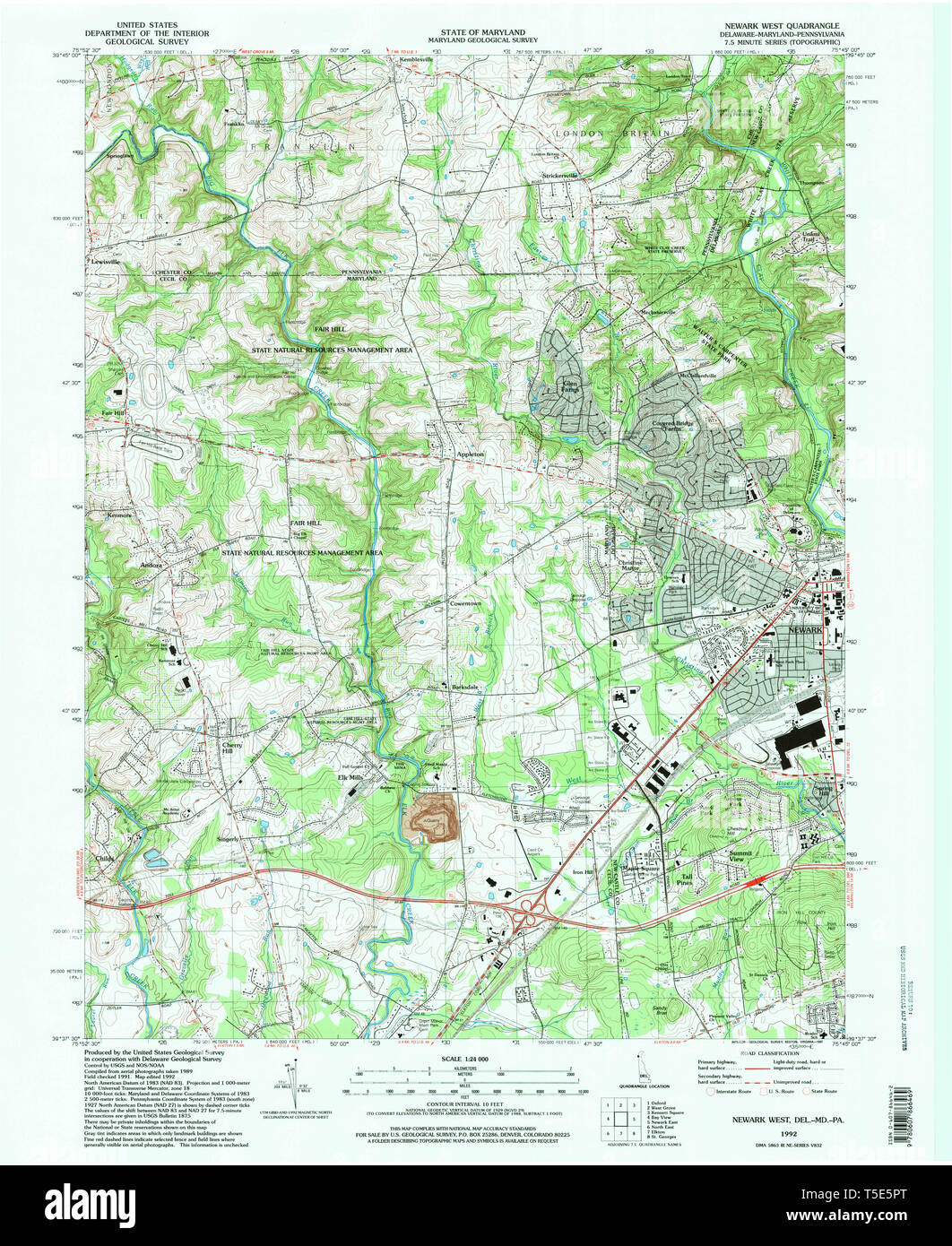 Map of newark deleware hi-res stock photography and images - Alamy