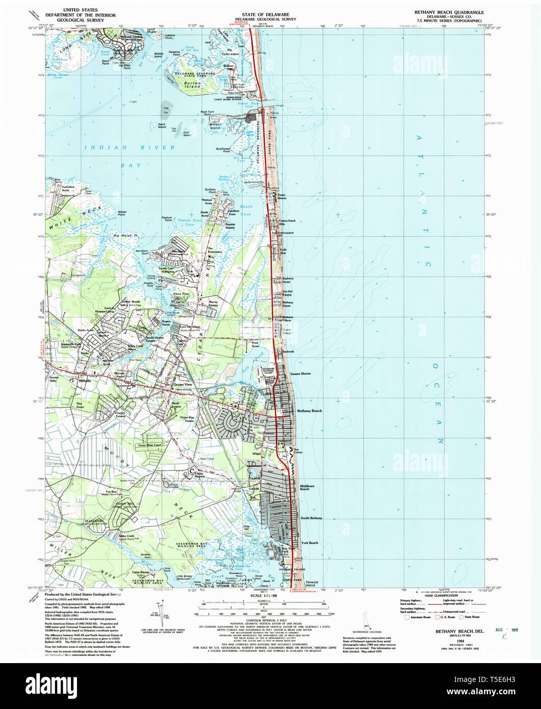 Bethany beach map hi-res stock photography and images - Alamy