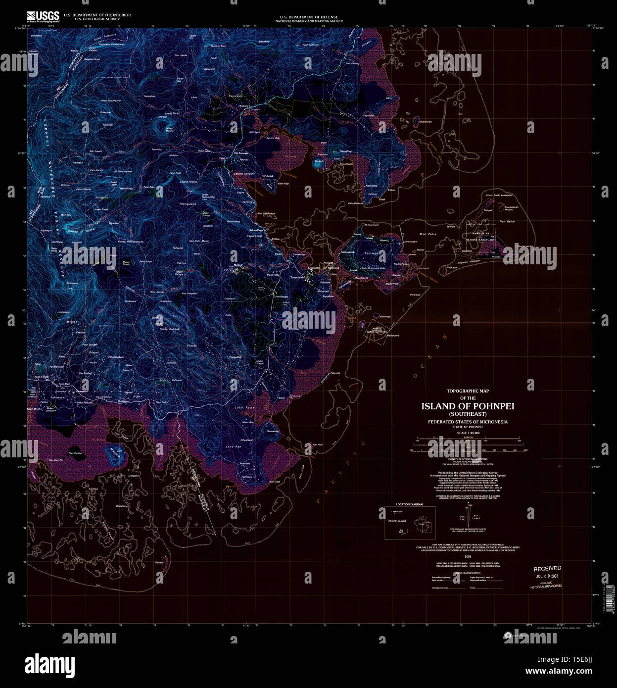 USGS TOPO Map Federated States of Micronesia FM Island Of Pohnpei ...