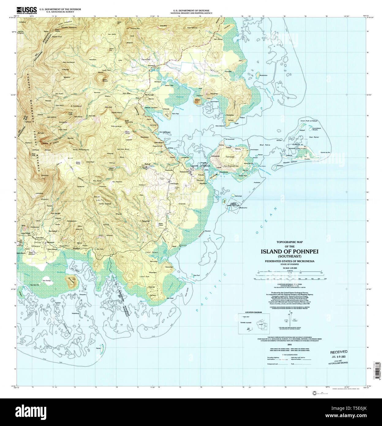 USGS TOPO Map Federated States of Micronesia FM Island Of Pohnpei ...