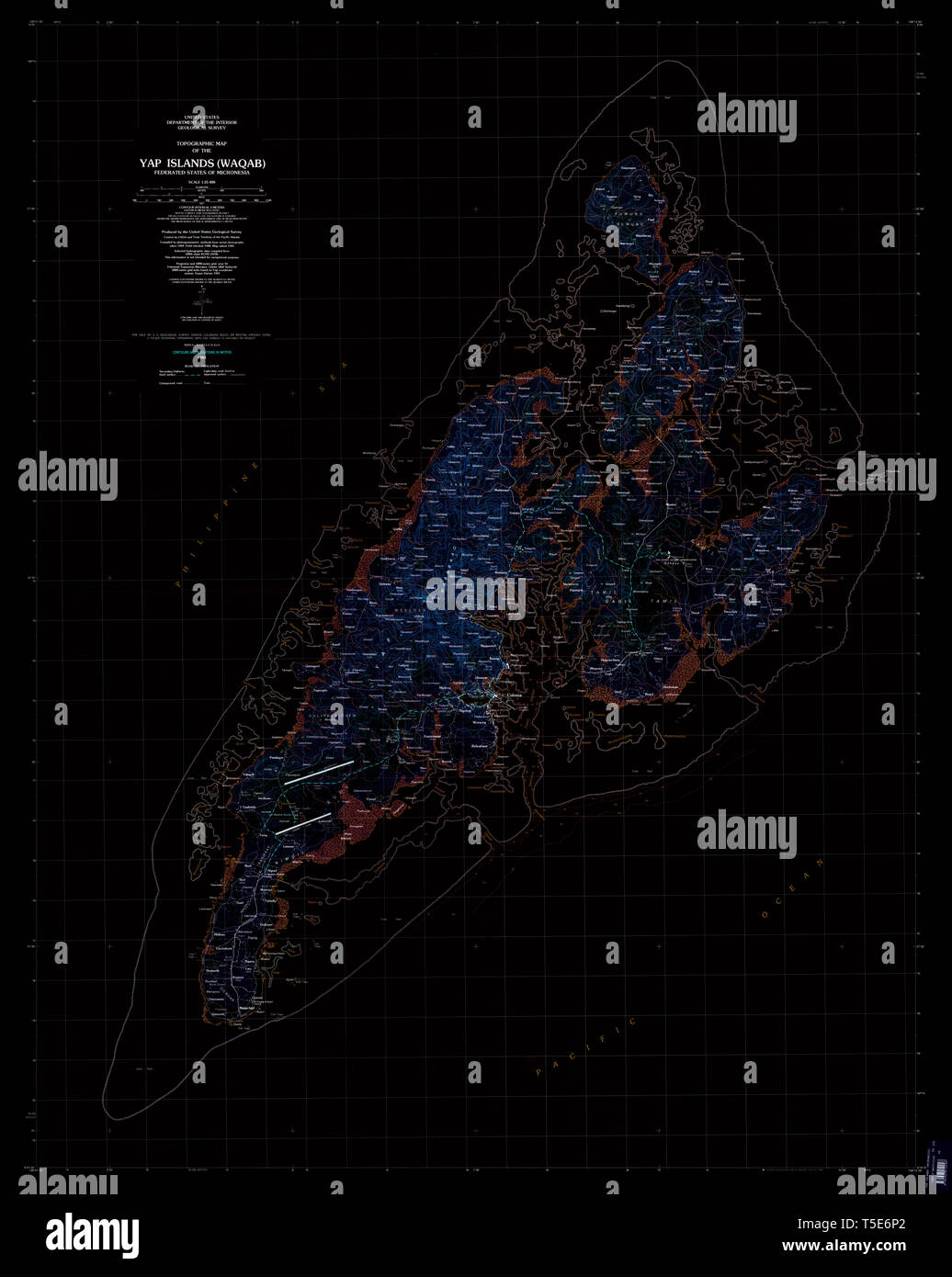USGS TOPO Map Federated States of Micronesia FM Yap Islands (Waqab ...