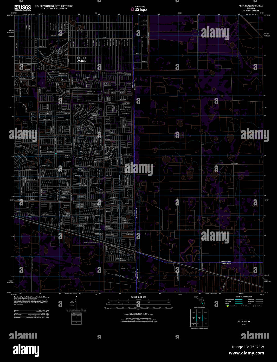 Map of alva hi-res stock photography and images - Alamy