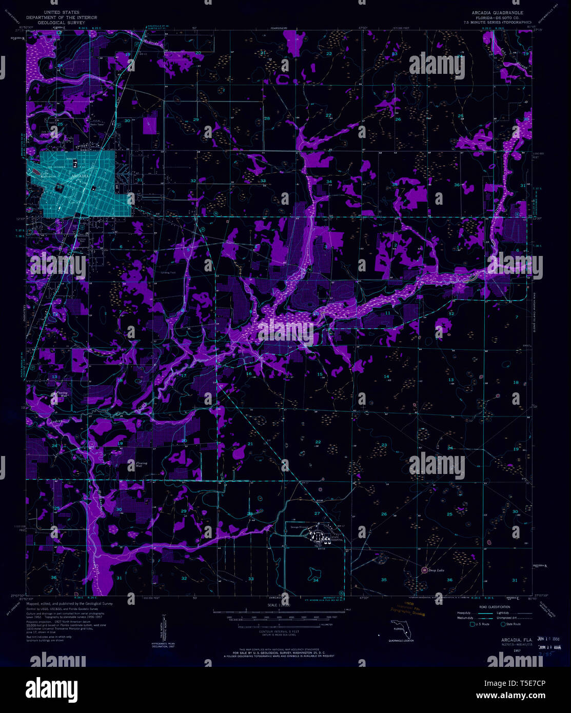 Arcadia florida map hi-res stock photography and images - Alamy
