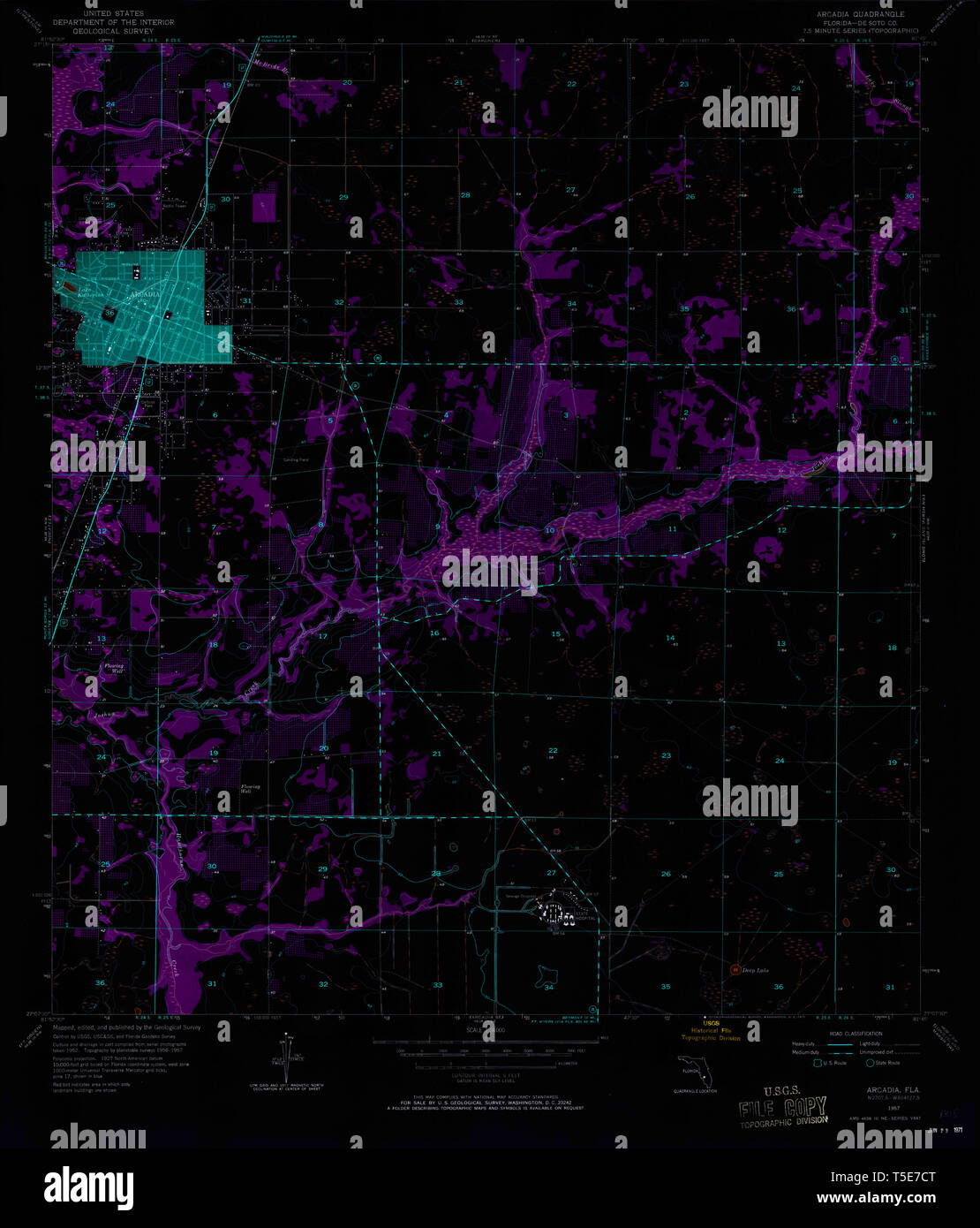 Arcadia florida map hi-res stock photography and images - Alamy