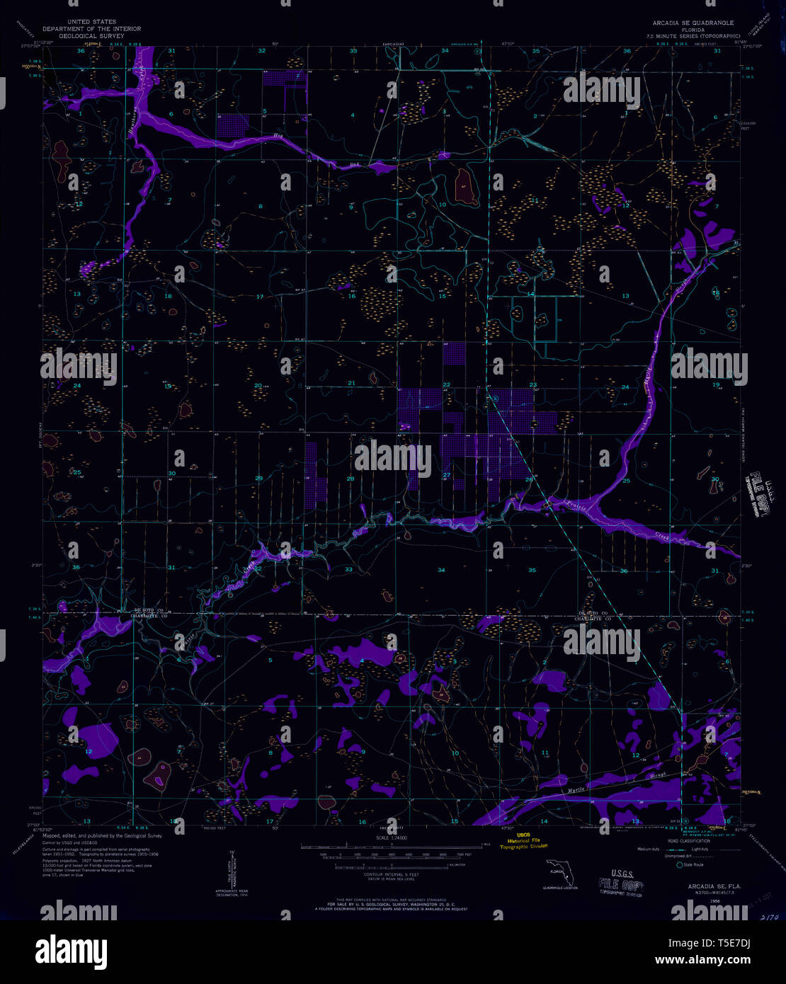 Arcadia florida map hi-res stock photography and images - Alamy