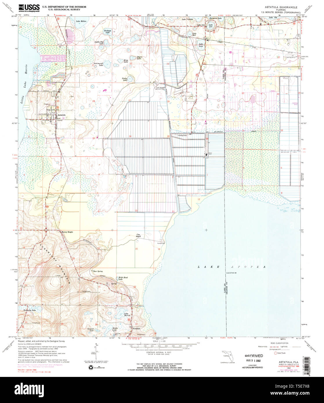 USGS TOPO Map Florida FL Astatula 345022 1962 24000 Restoration Stock ...