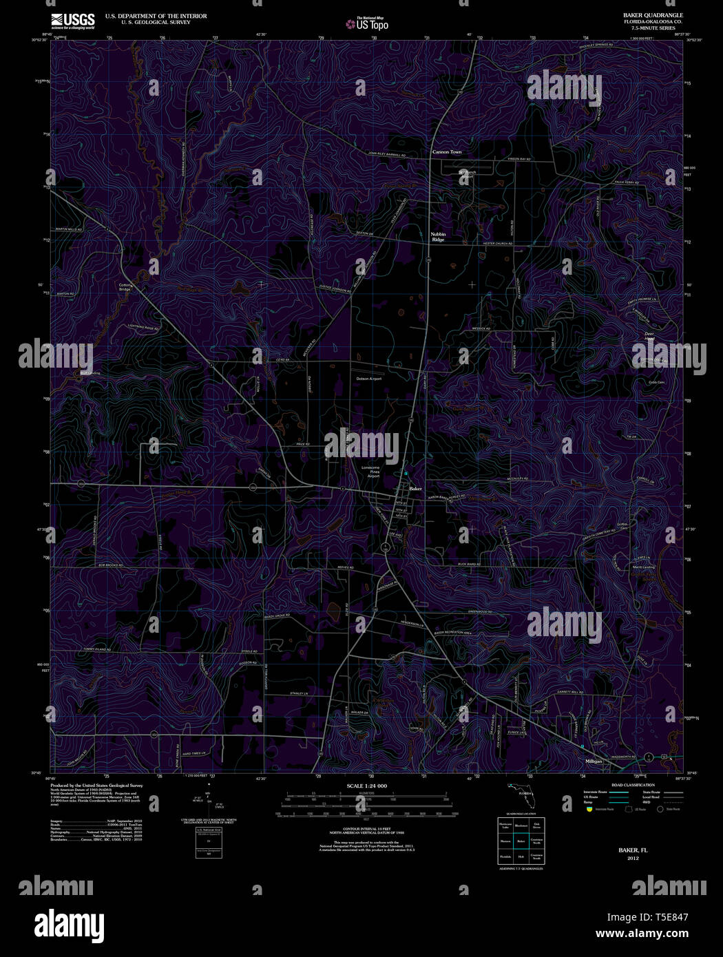 Baker florida map hi-res stock photography and images - Alamy