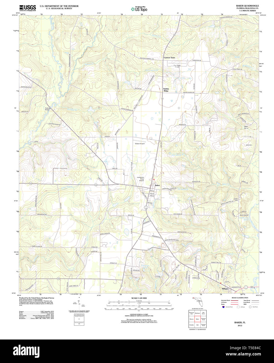 Baker florida map hi-res stock photography and images - Alamy