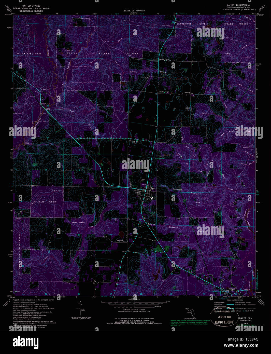 Baker florida map hi-res stock photography and images - Alamy