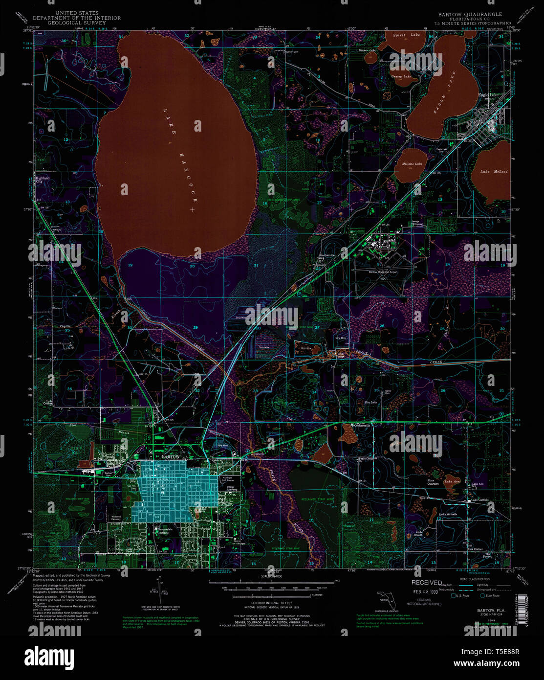Map of bartow hi-res stock photography and images - Alamy