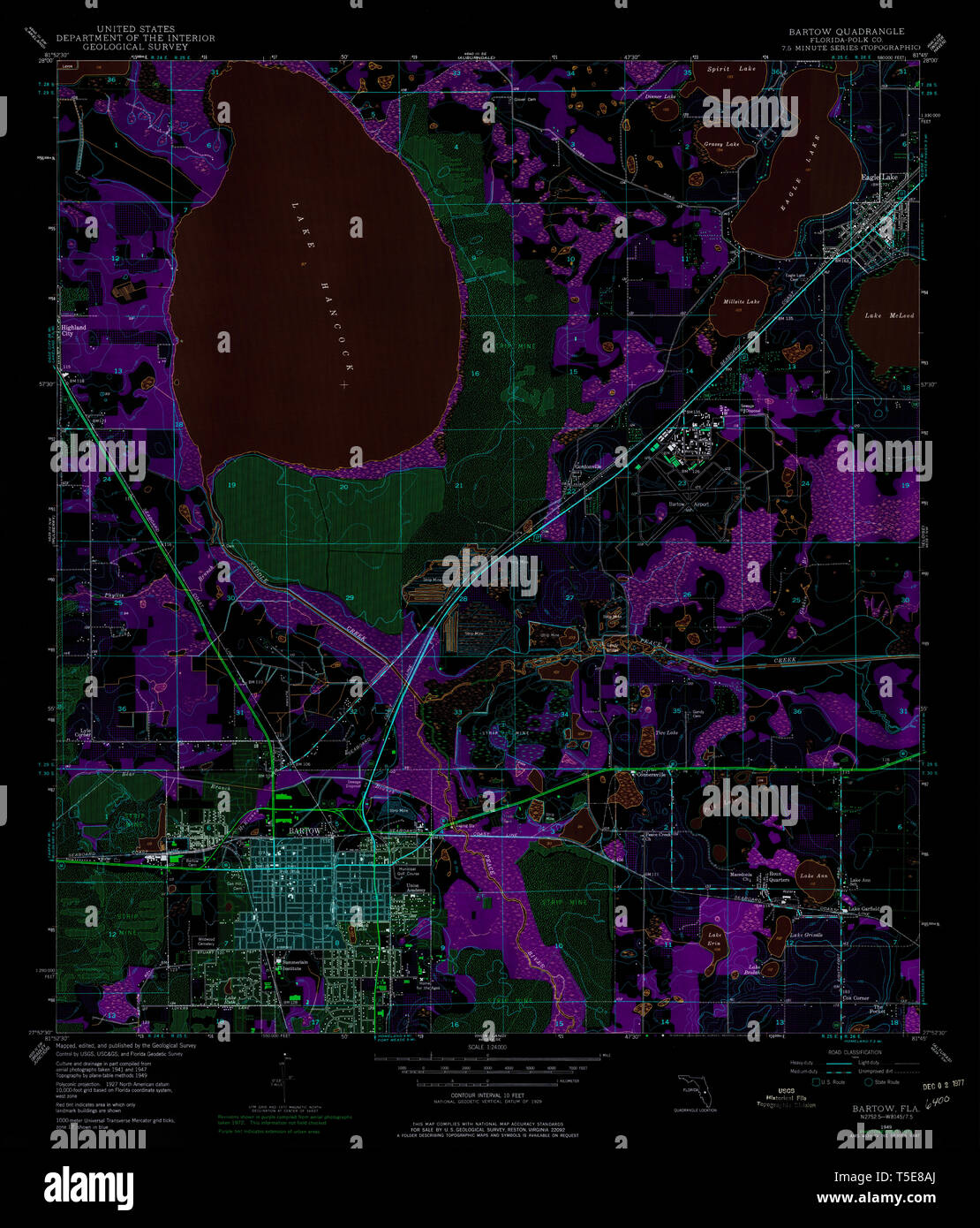 Map of bartow hi-res stock photography and images - Alamy