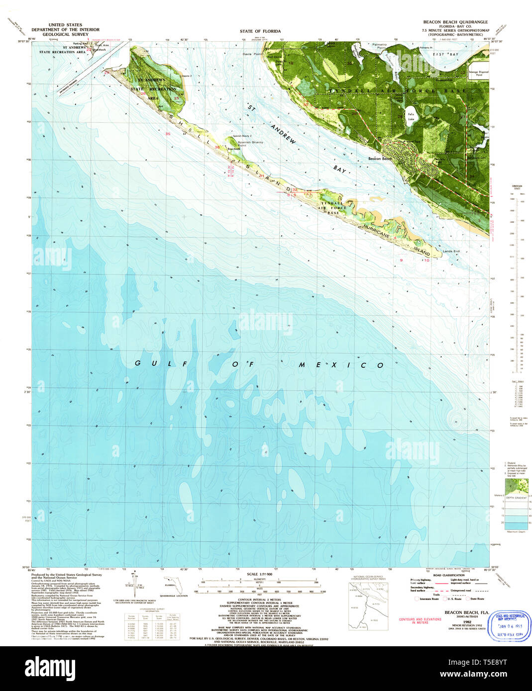 USGS TOPO Map Florida FL Beacon Beach 345117 1982 24000 Restoration ...