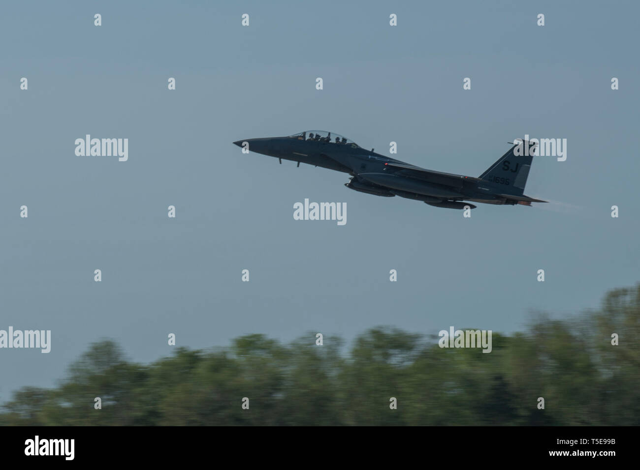 Three F-15E Strike Eagles assigned to the 335th Fighter Squadron ...