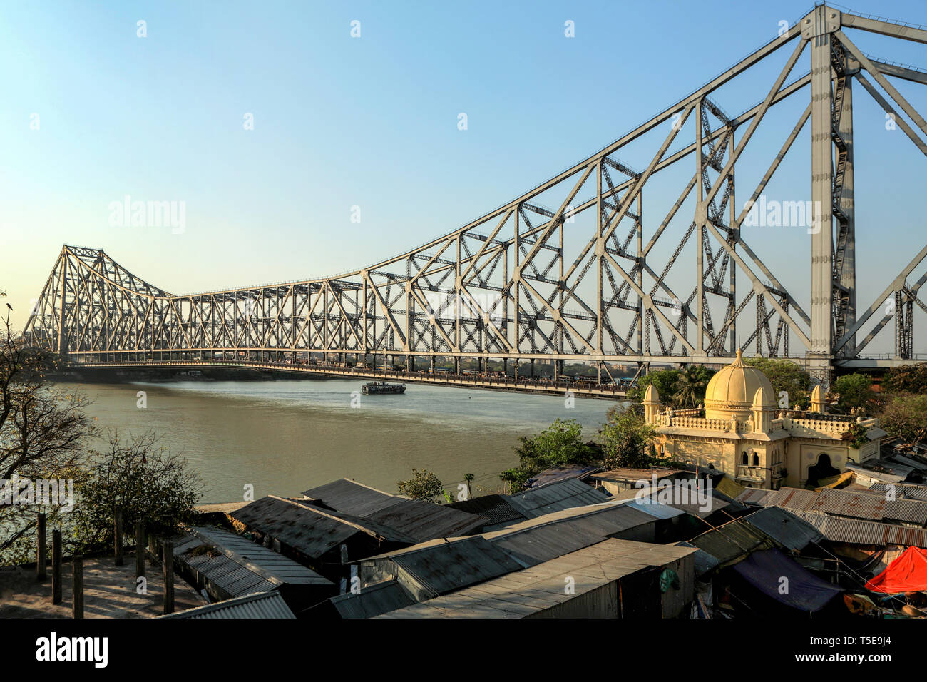 Howrah Bridge in Hooghly River, West Bengal, India, Asia Stock Photo ...