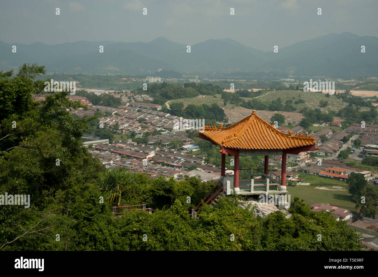 Aerial view of residential area from Perali Cave Temple, Penang ...