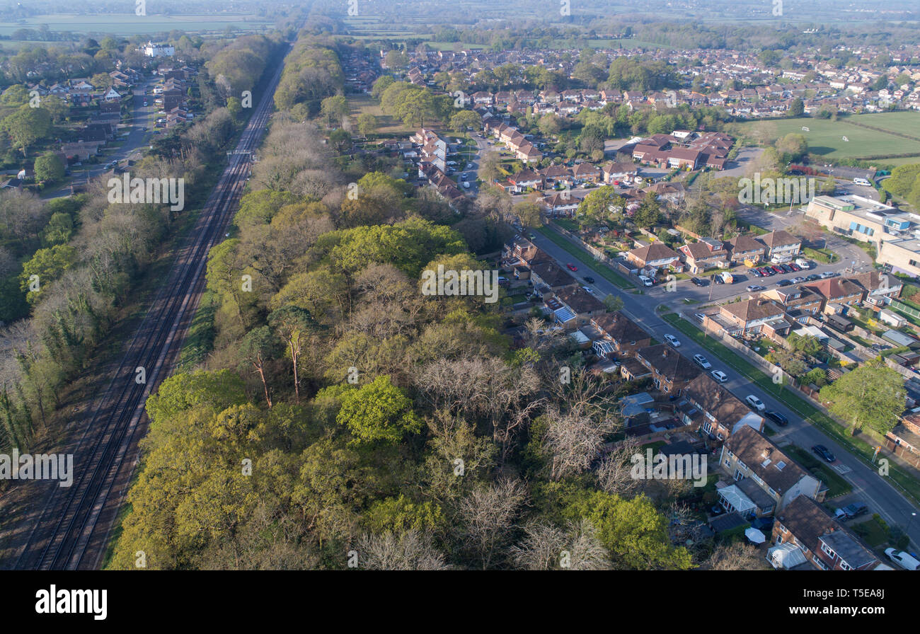 aerial views of burgess hill west sussex taken by drone Stock Photo - Alamy